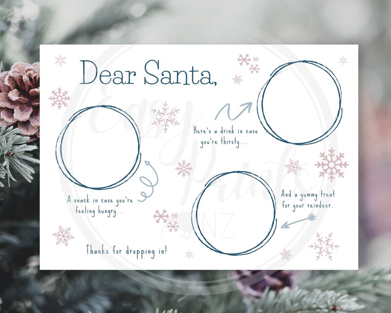 Dear Santa Placemat Printable, Christmas Placemat Tray, Dear Santa ...