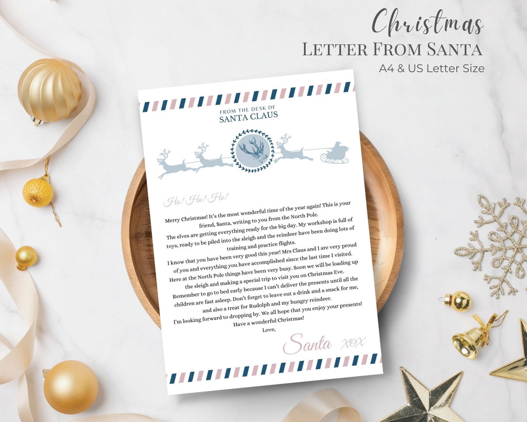 Letter From Santa Printable, Official Santa Letterhead Stationery ...