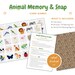 Printable Animal Memory Game, Two-games-in-one, Memory Game, Snap Game ...