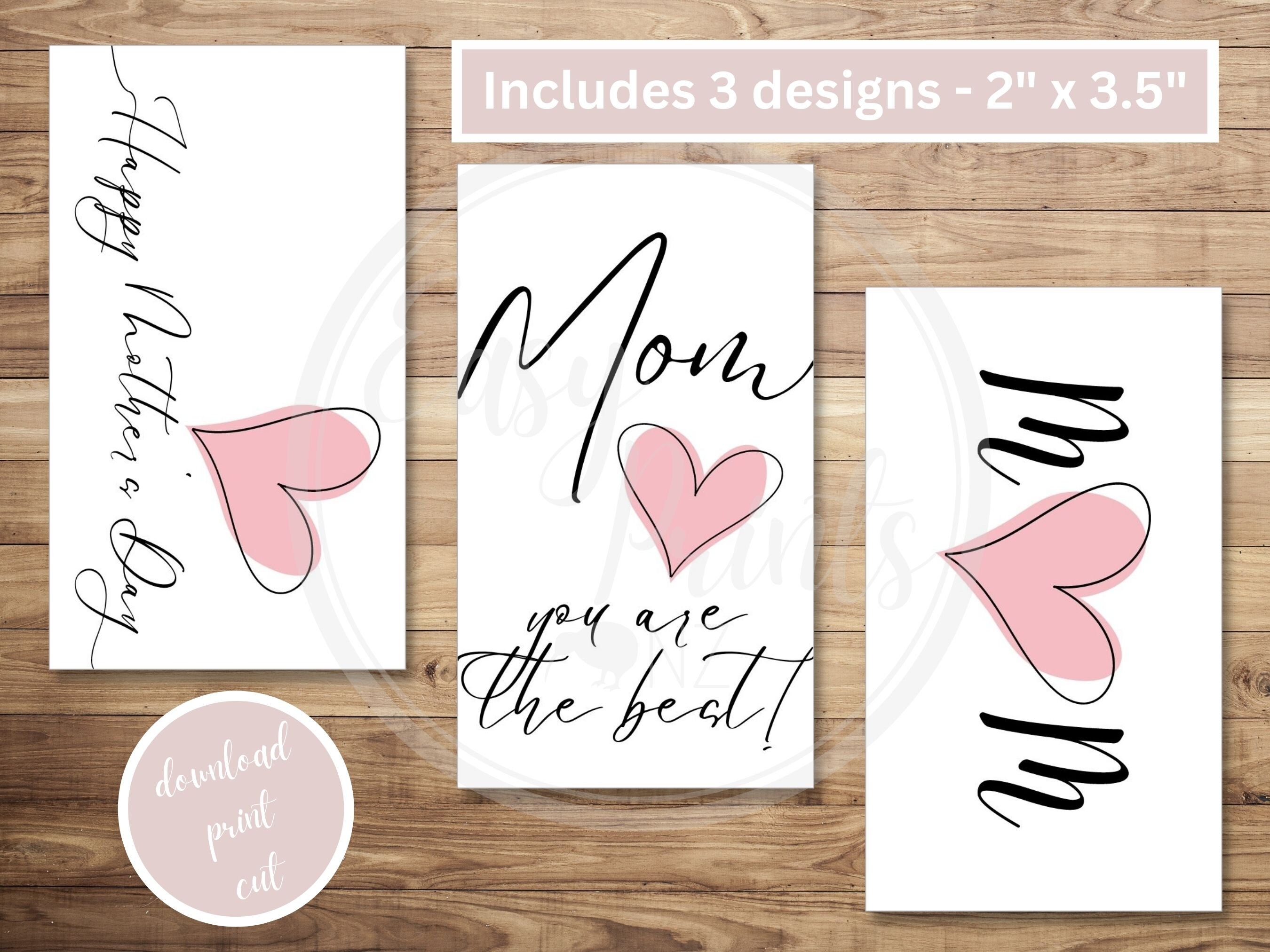Mother's Day Gift Tags, Printable PDF, Instant Download, Happy Mother's ...