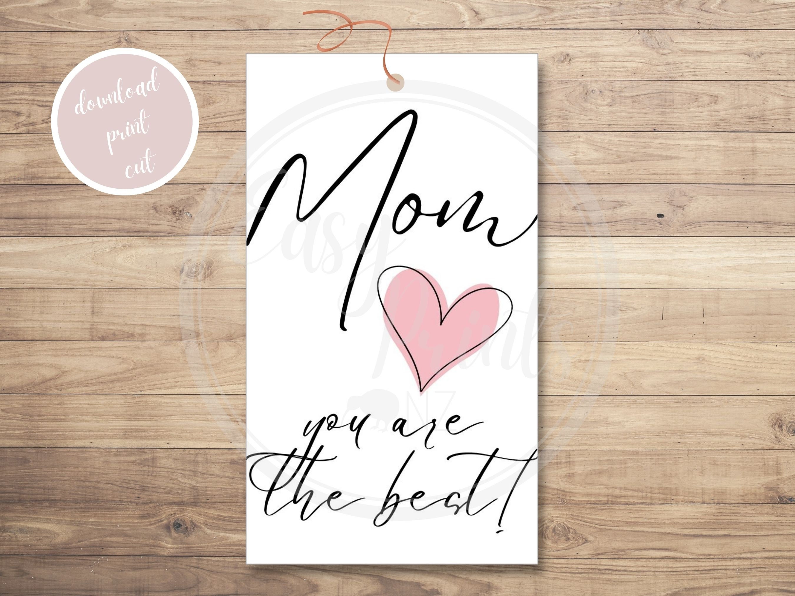 Mother's Day Gift Tags, Printable PDF, Instant Download, Happy Mother's ...