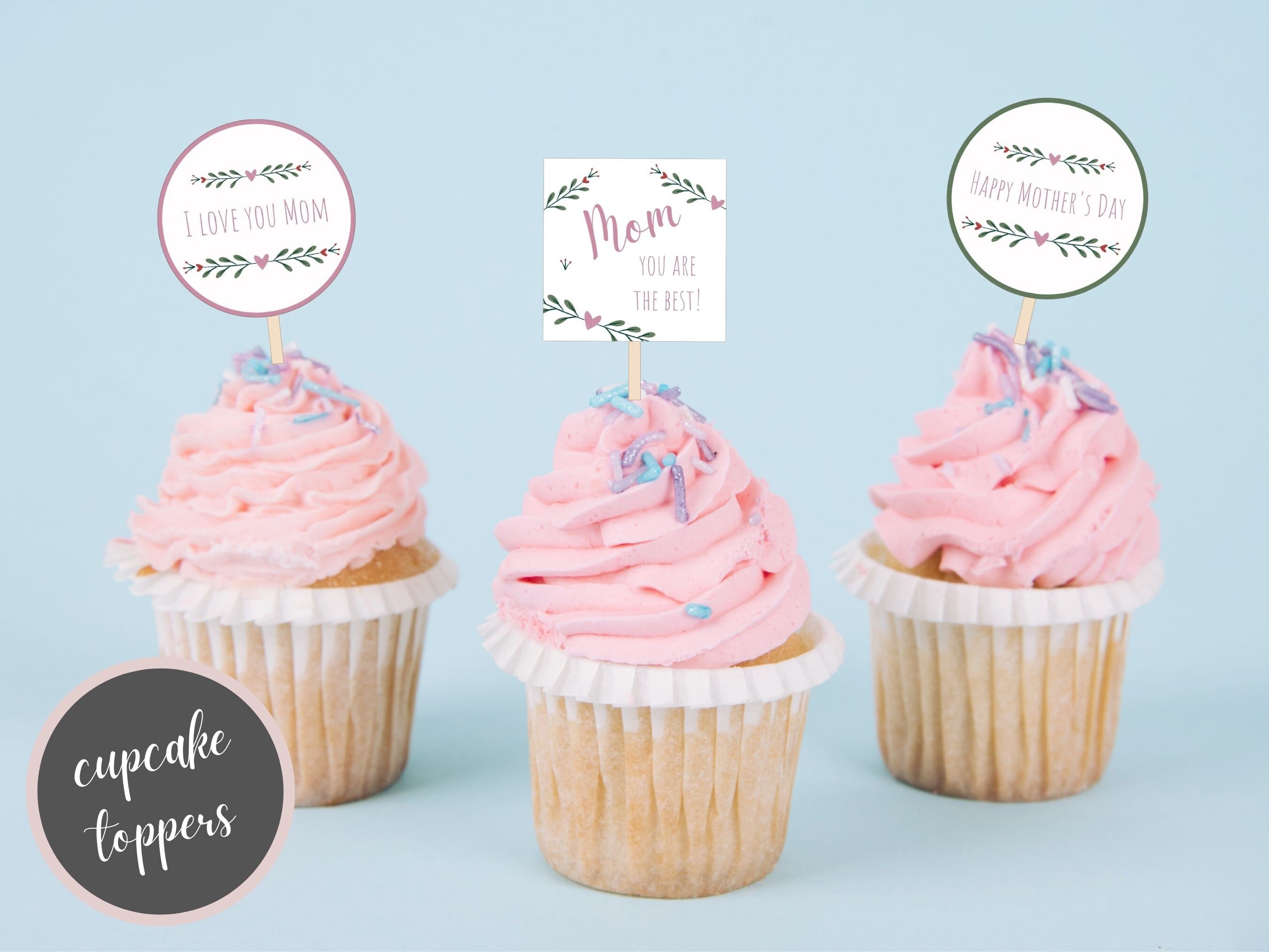 Mothers Day Cupcake Toppers, Cupcake Toppers, Mother's Day Gift Tags ...