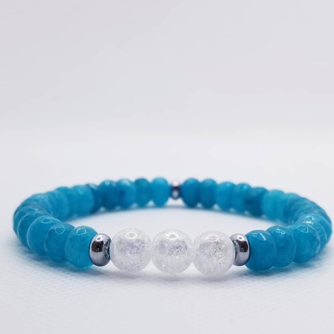 Pulsera azul natural Opal - Etsy España