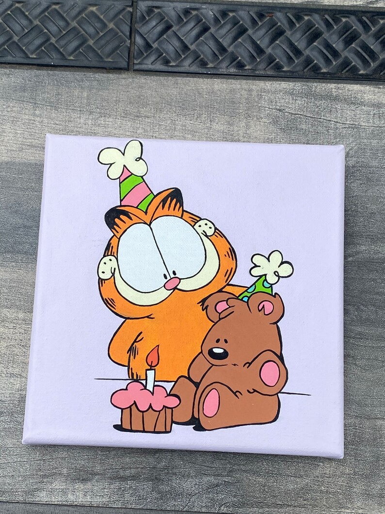 Painting of Garfield and Pookie | Etsy
