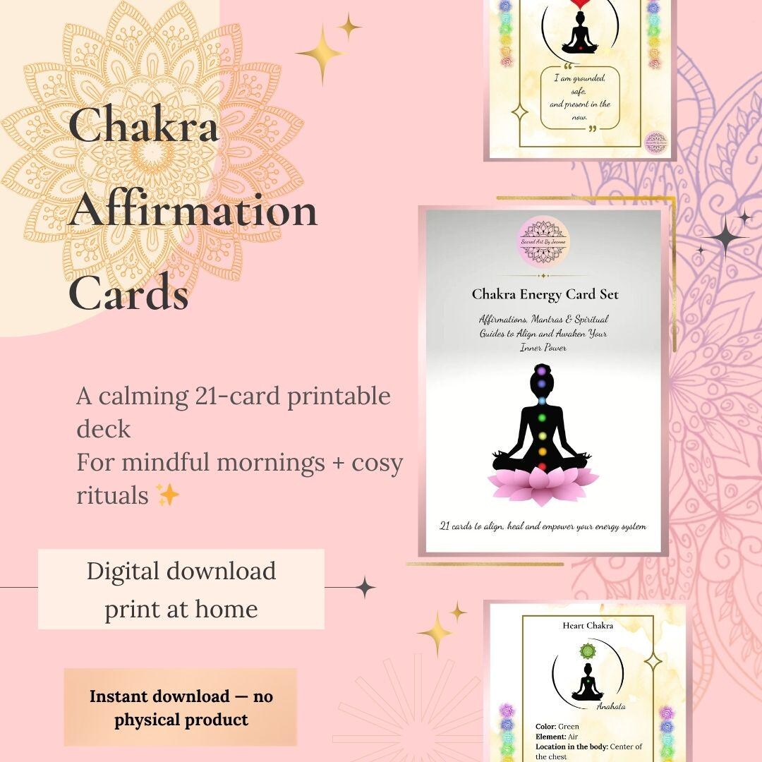 Chakra Affirmation Cards | 21-card Printable Deck (A4/US Letter PDF) - Etsy