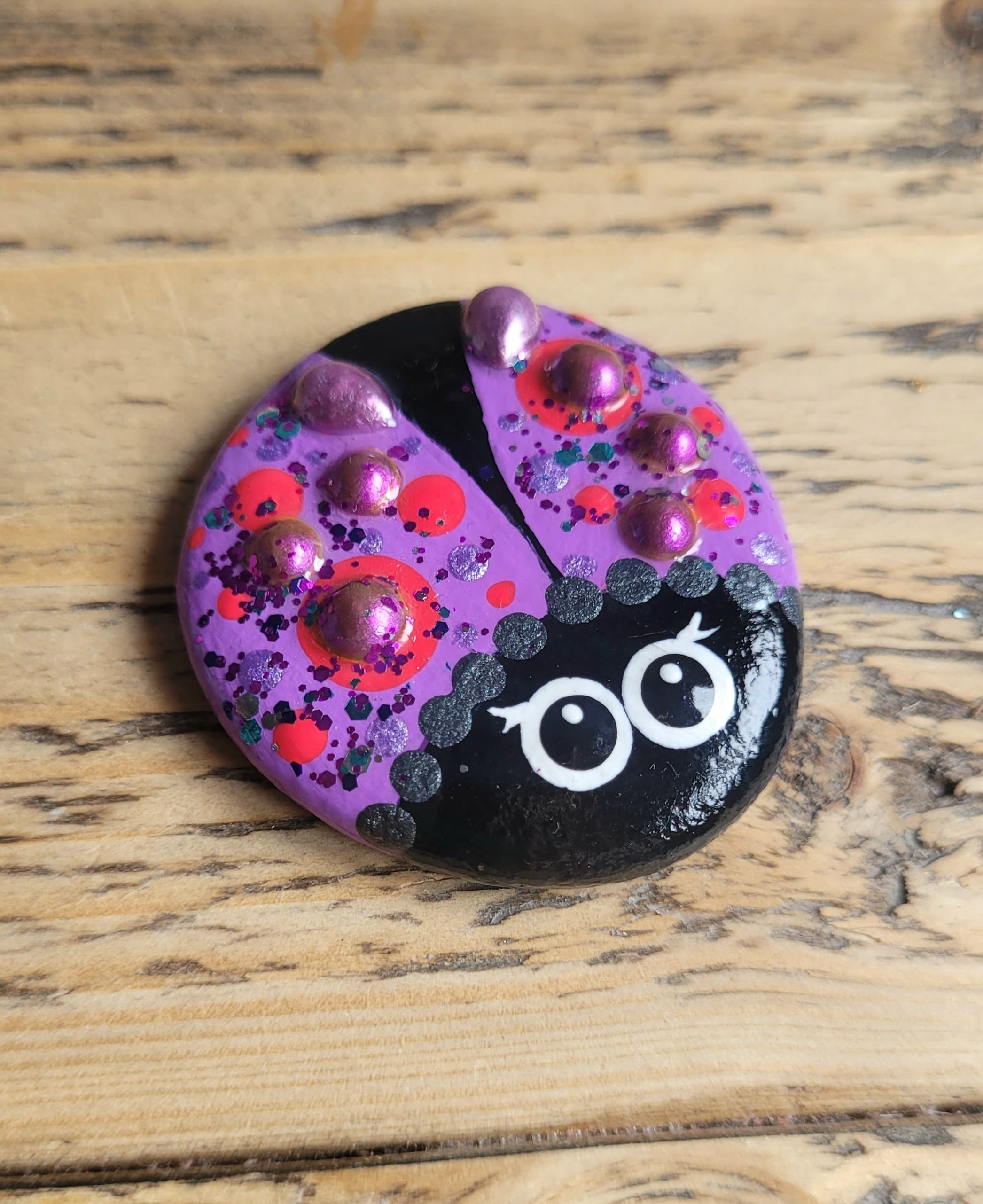 Ladybird Stone Ladybug Stone Hand Painted Ladybird Pebble Dotted ...