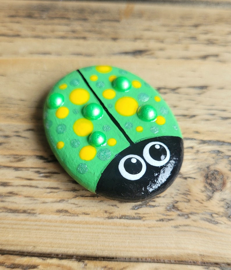 Ladybird Stone Ladybug Stone Hand Painted Ladybird Pebble Dotted ...
