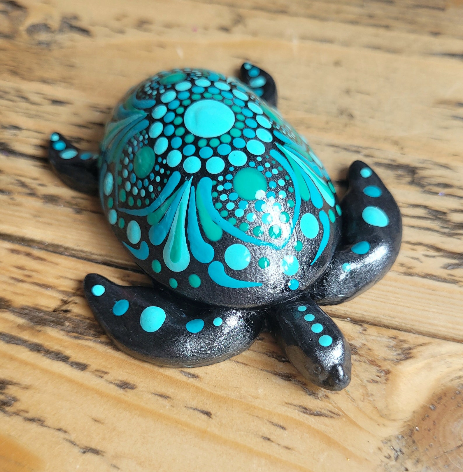 Hand Painted Turtle, Handmade Mandala Turtle - Etsy