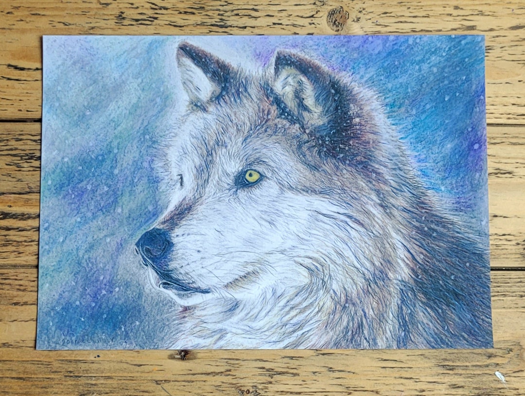 Wolf Art Print, Winter Wolf Art Print, Wolf Art, Art Print, Painting ...