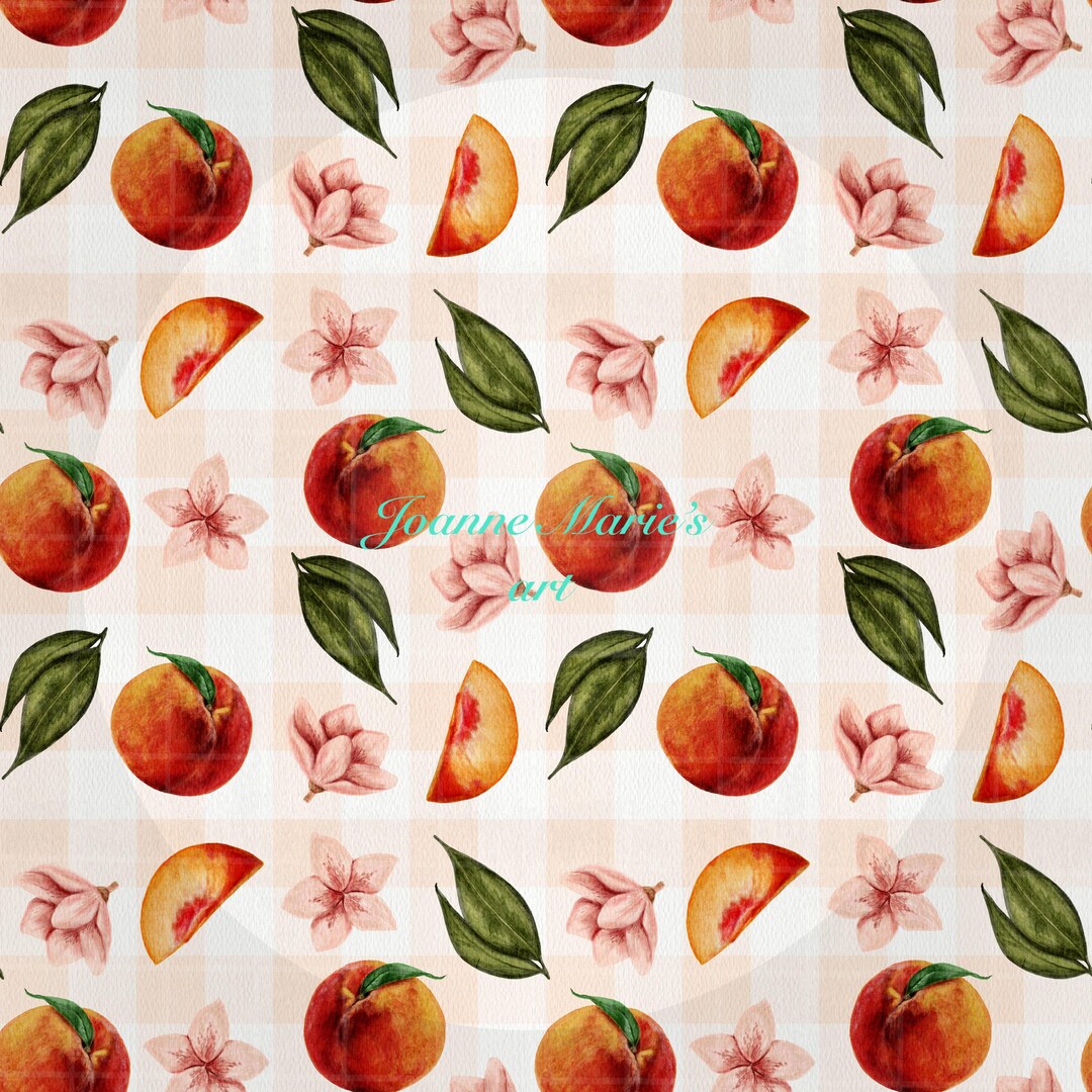 Peaches Seamless Pattern Summer Seamless Peach Seamless Floral Seamless ...