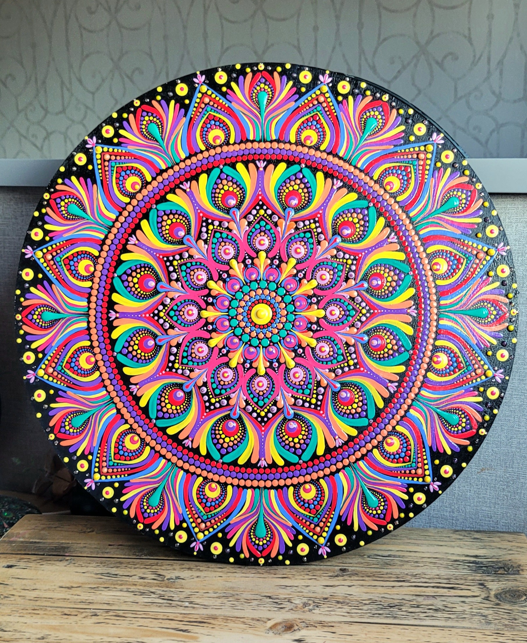 Mandala, Handmade Mandala, Hand Painted Mandala, Wall Hanging Mandala ...