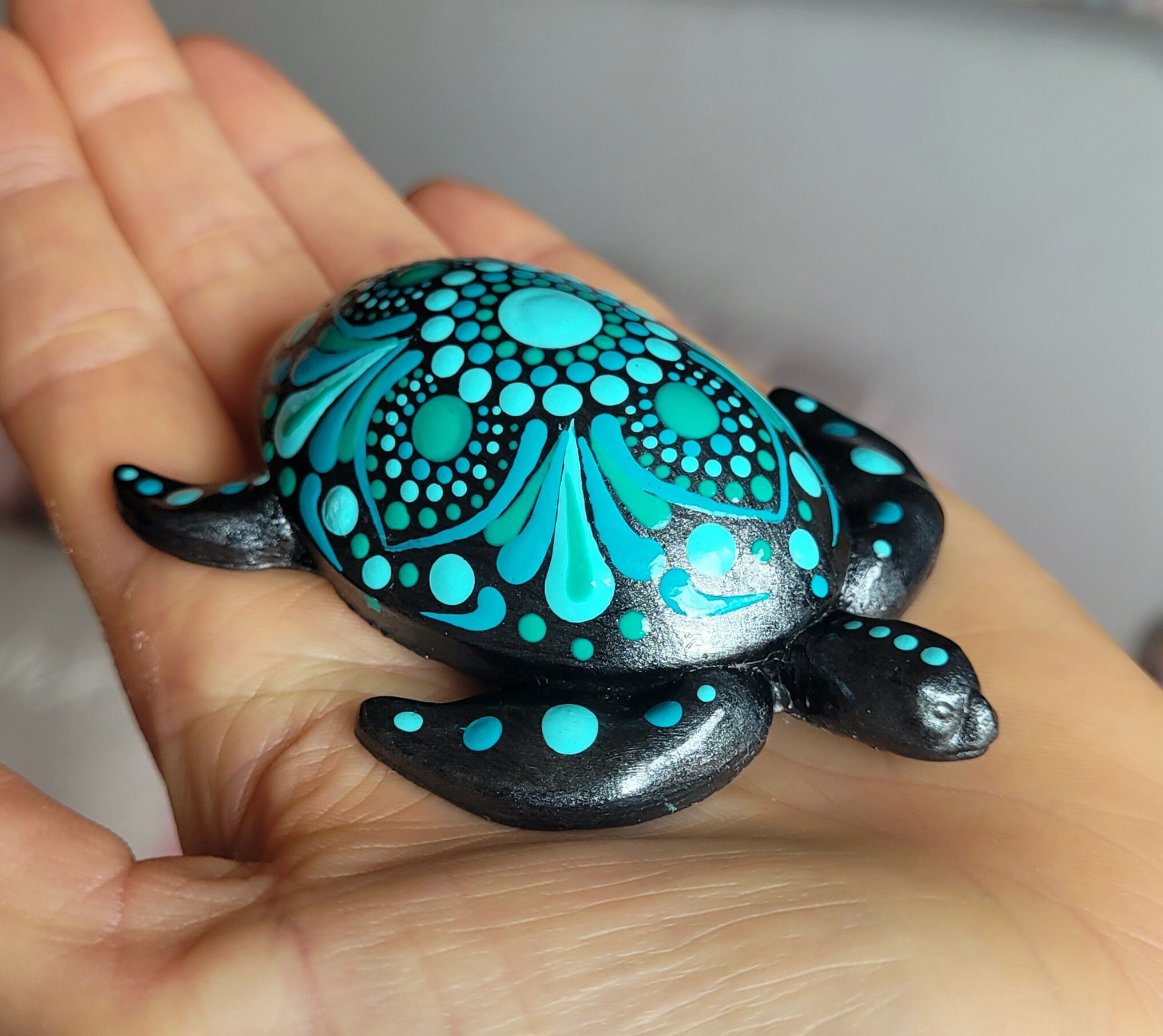 Hand Painted Turtle, Handmade Mandala Turtle - Etsy