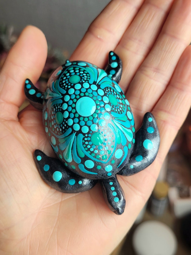 Hand Painted Turtle, Handmade Mandala Turtle - Etsy