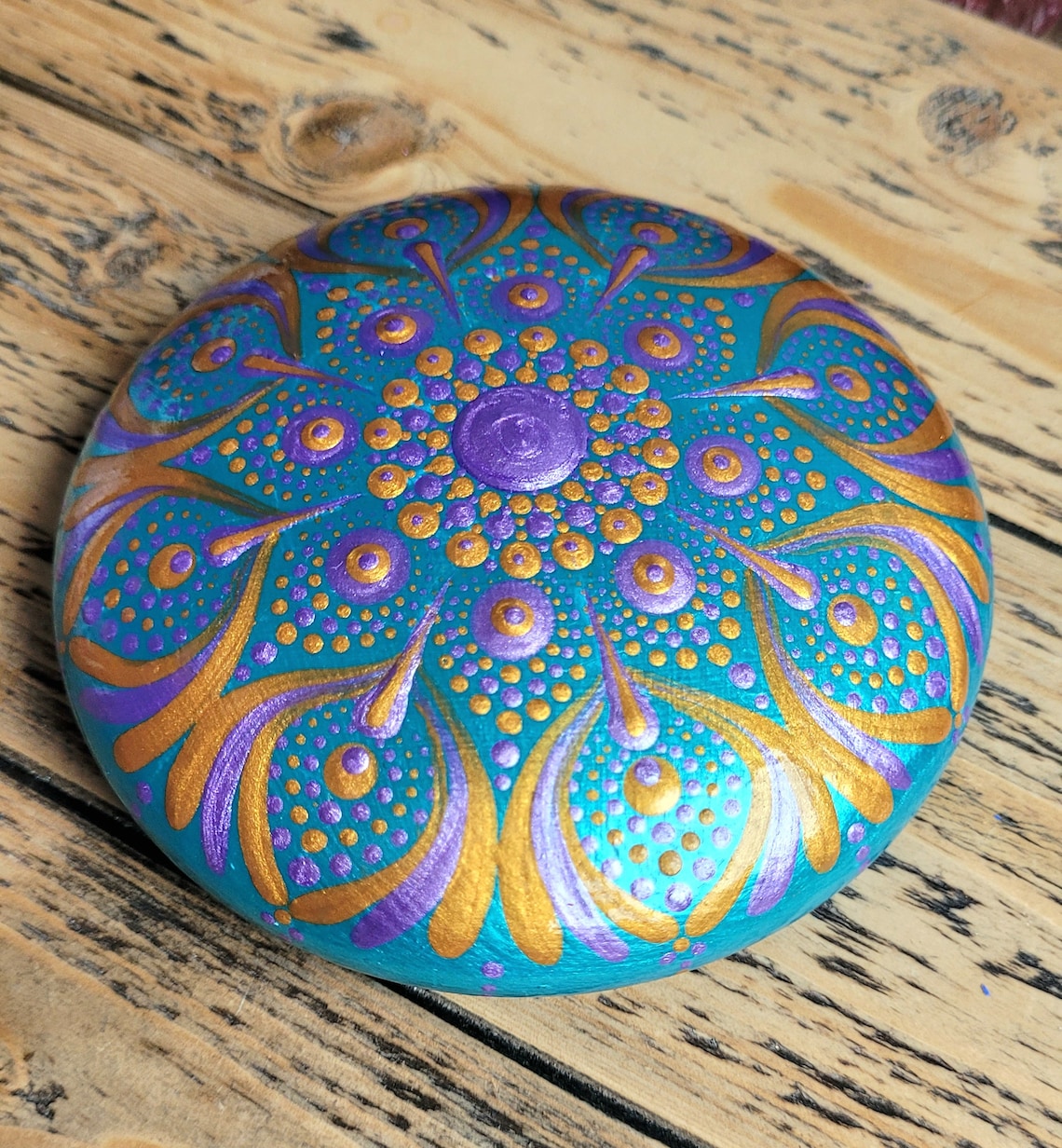 Mandala Stone Hand Painted Mandala Mandala Rock Home Decor Unique Gift ...