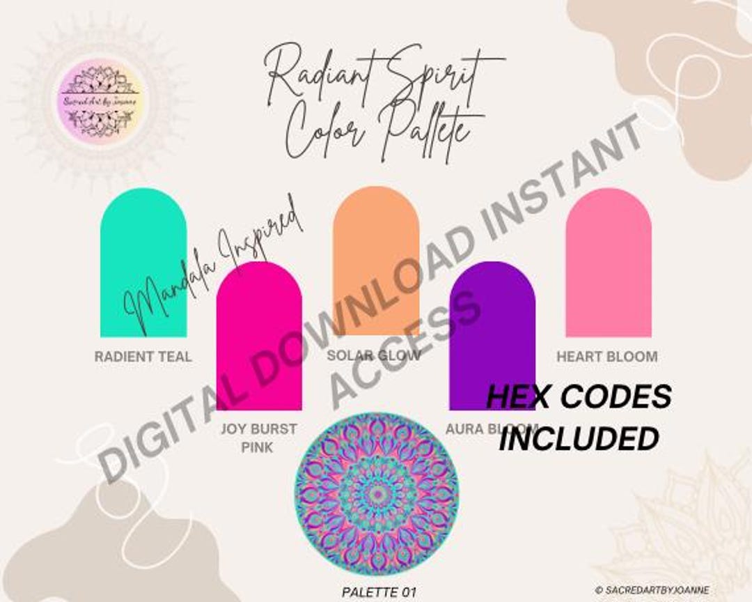 Mandala Color Palette – Radiant Spirit Boho Design (digital Download ...