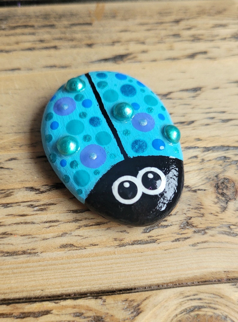 Ladybird Stone Ladybug Stone Hand Painted Ladybird Pebble Dotted ...