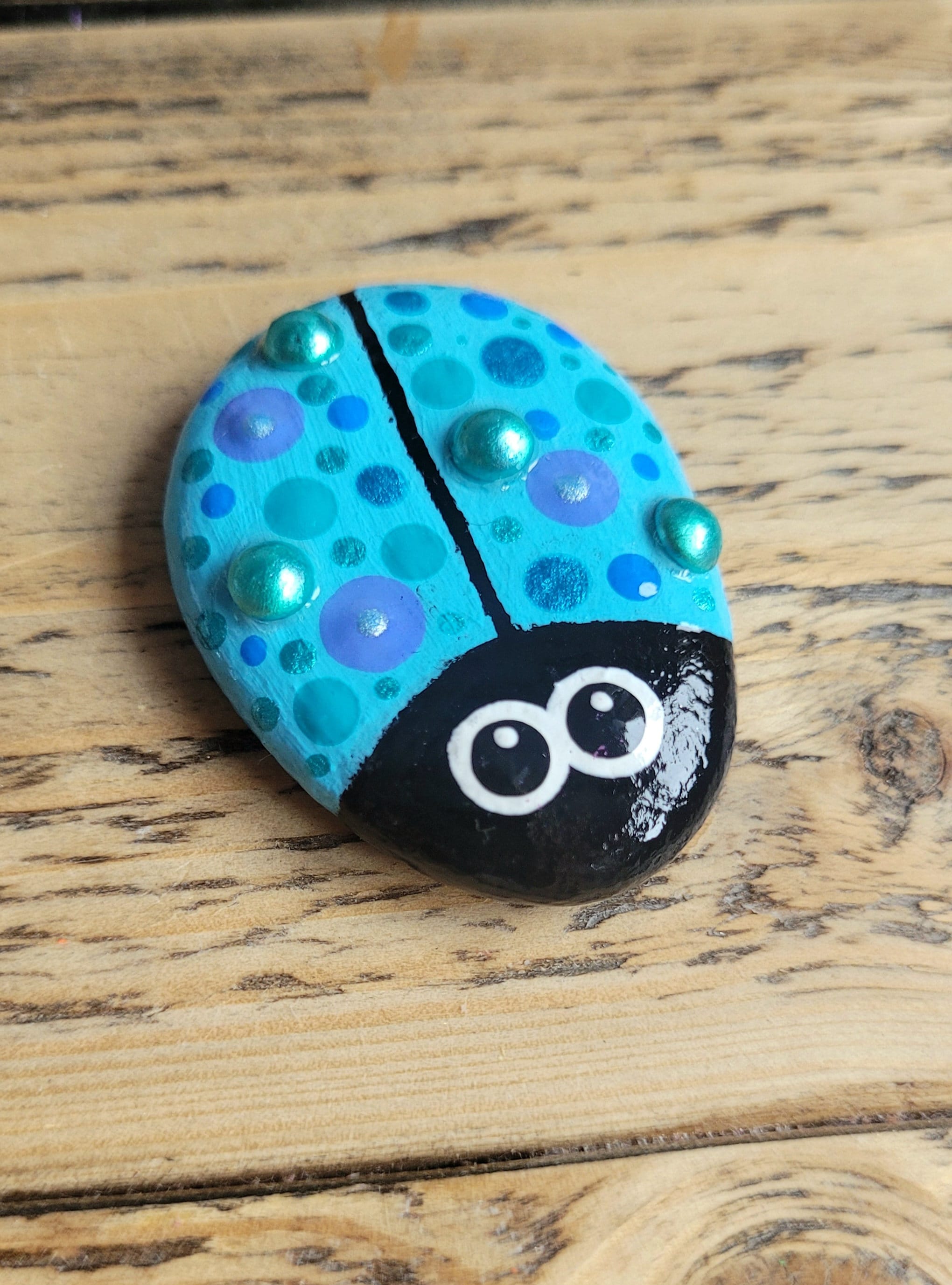 Ladybird Stone Ladybug Stone Hand Painted Ladybird Pebble Dotted ...