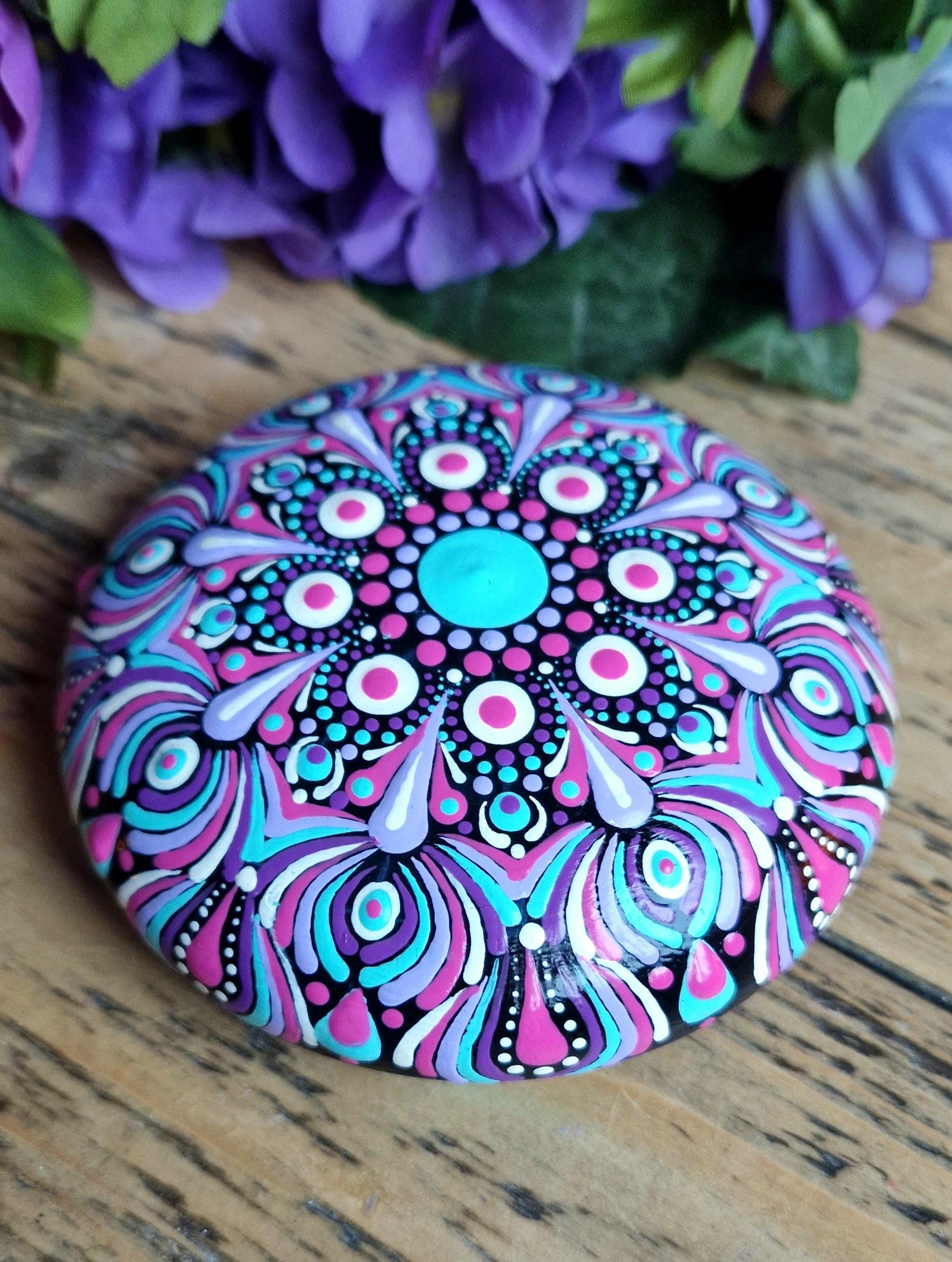 Unique Mandala Stone Hand Painted Mandala Stone Handmade Mandala Stone ...