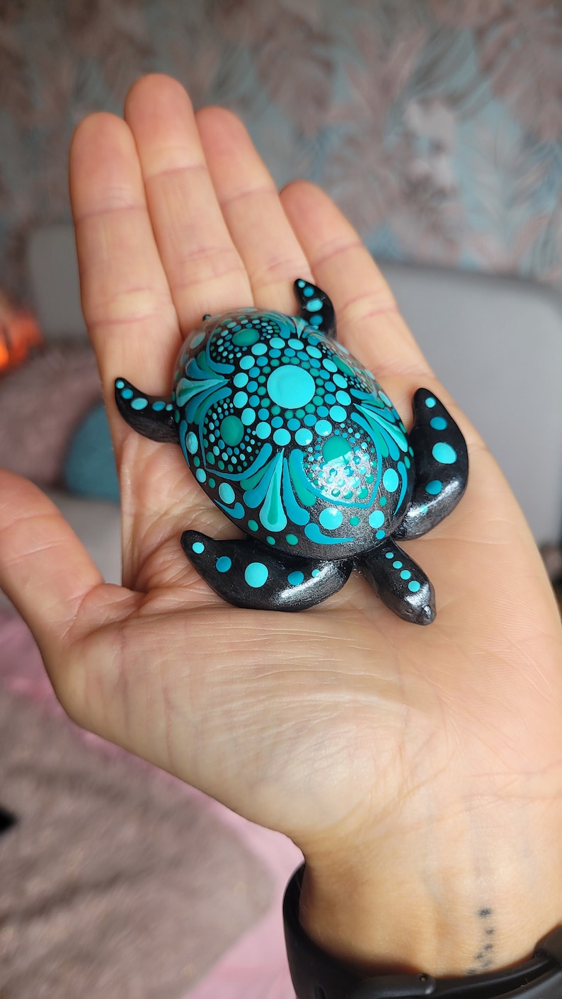 Hand Painted Turtle, Handmade Mandala Turtle - Etsy