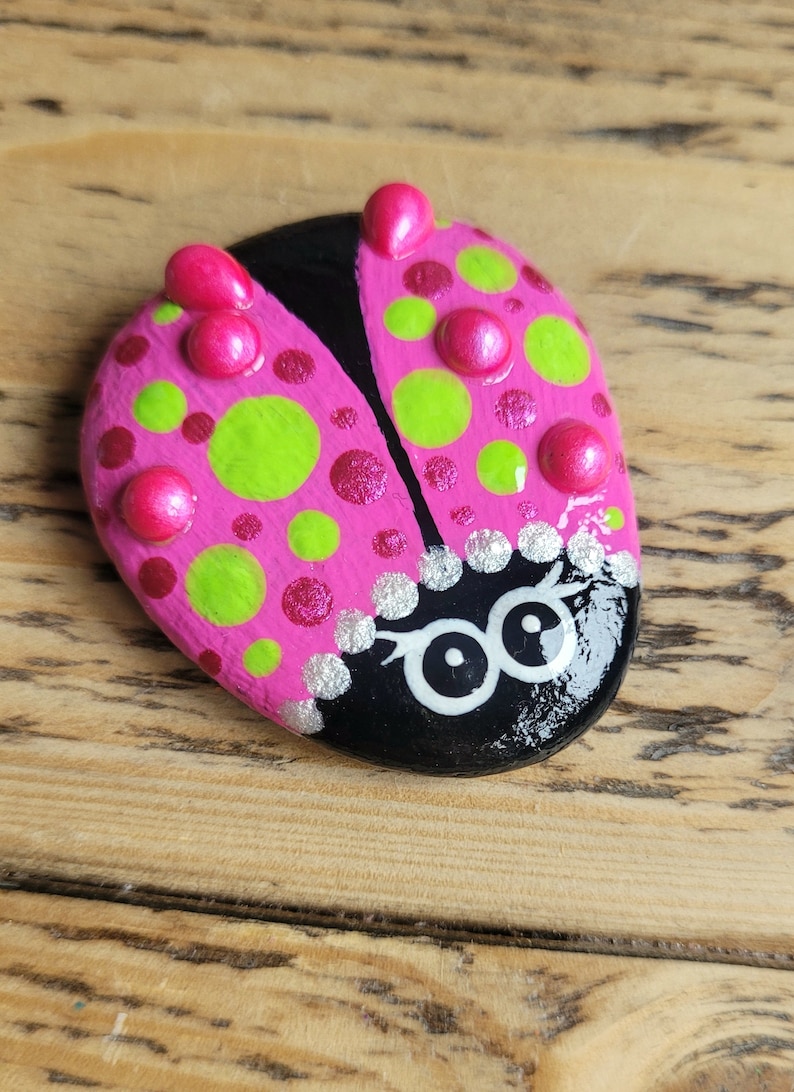 Hand-painted Ladybug Stone: Unique Garden & Home Decor - Etsy