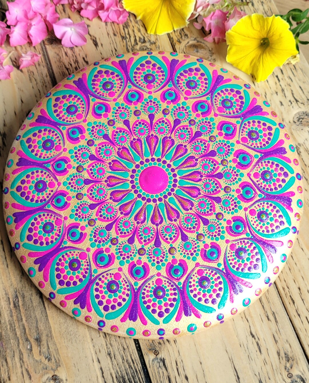 Mandala Stone, Mandala Disc, Mandala, Wall Hanging Mandala, Wall Art ...