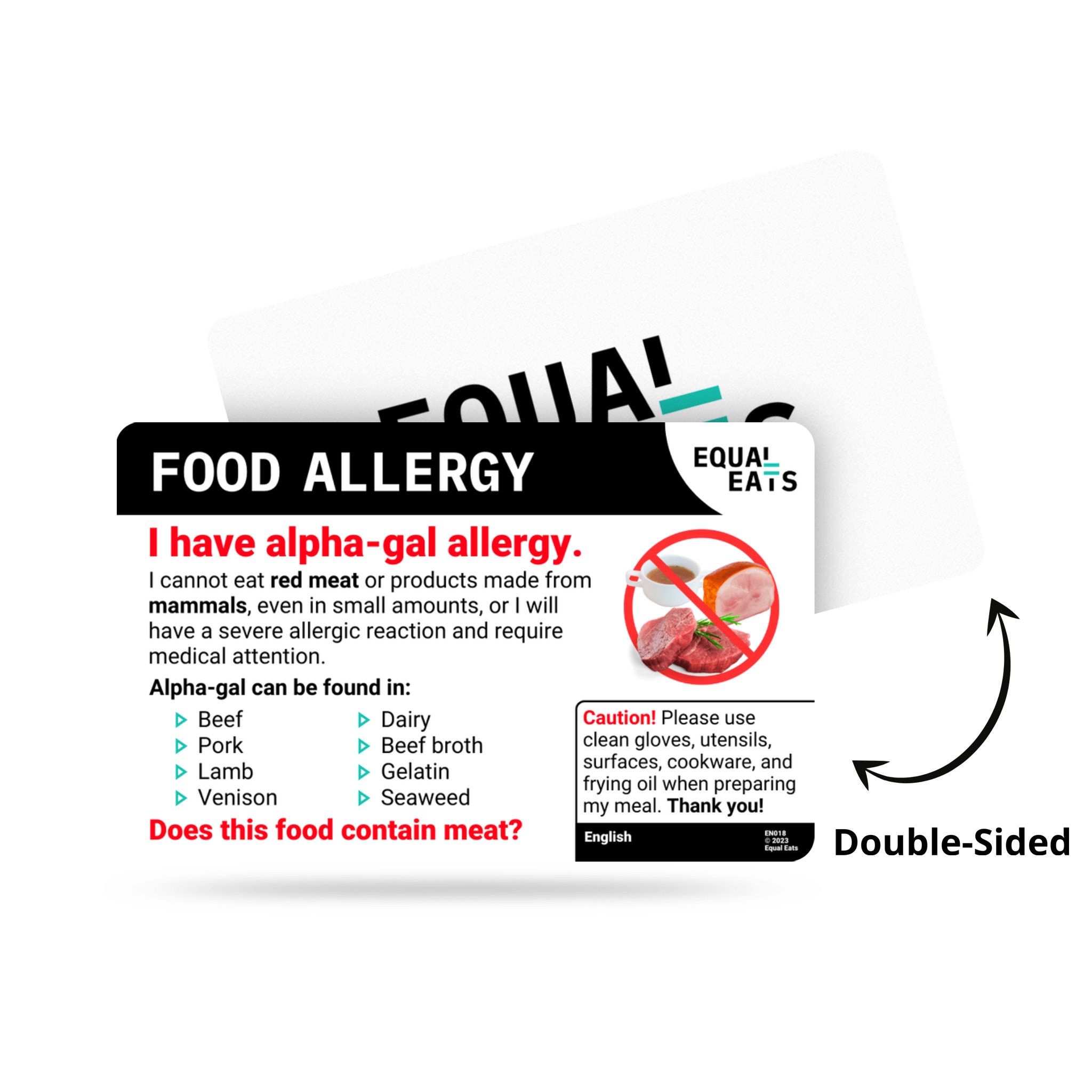 Alpha Gal Allergy Card Chef Card for Safer Dining With Alpha - Etsy