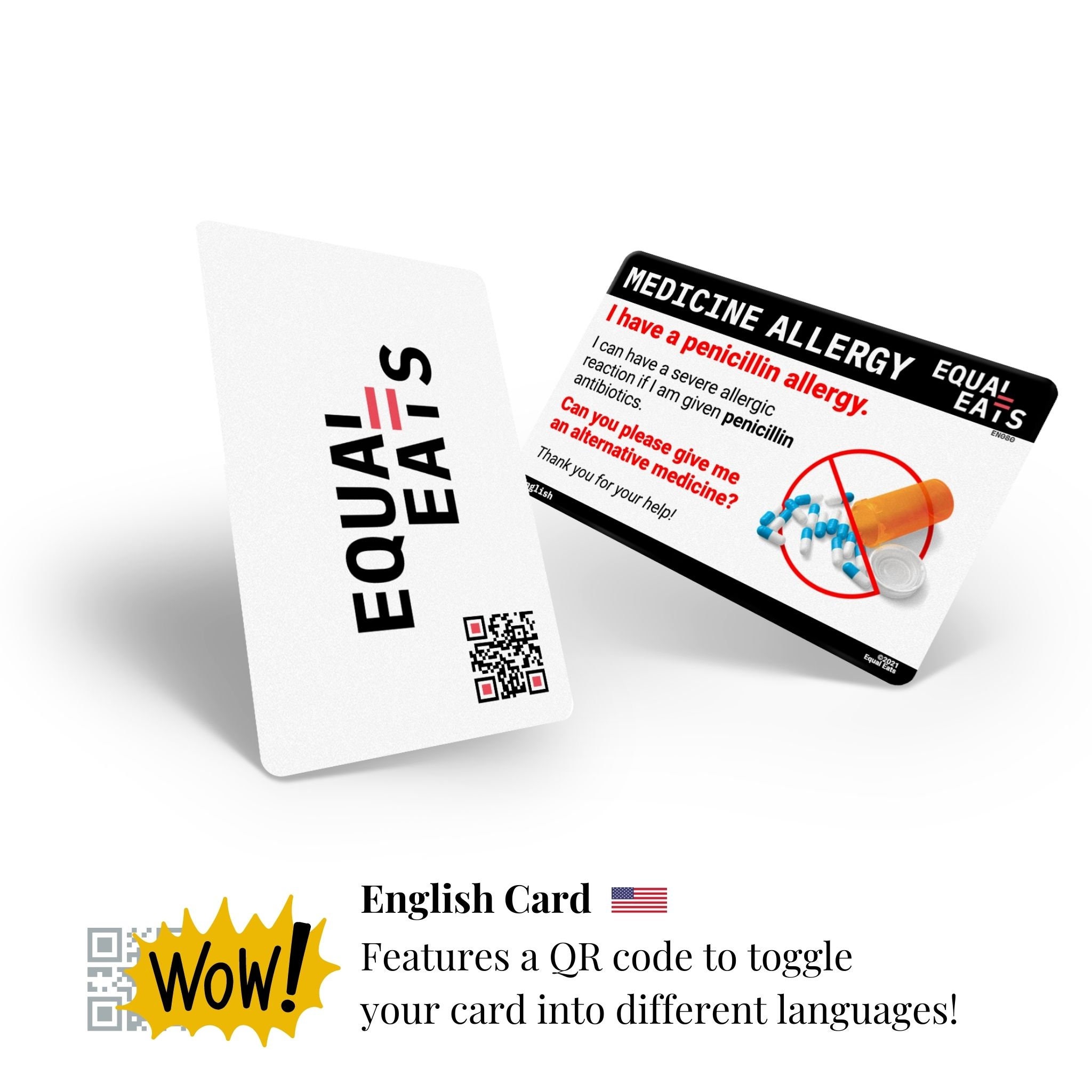 Penicillin Allergy Translation Card Medical Alert Card for - Etsy