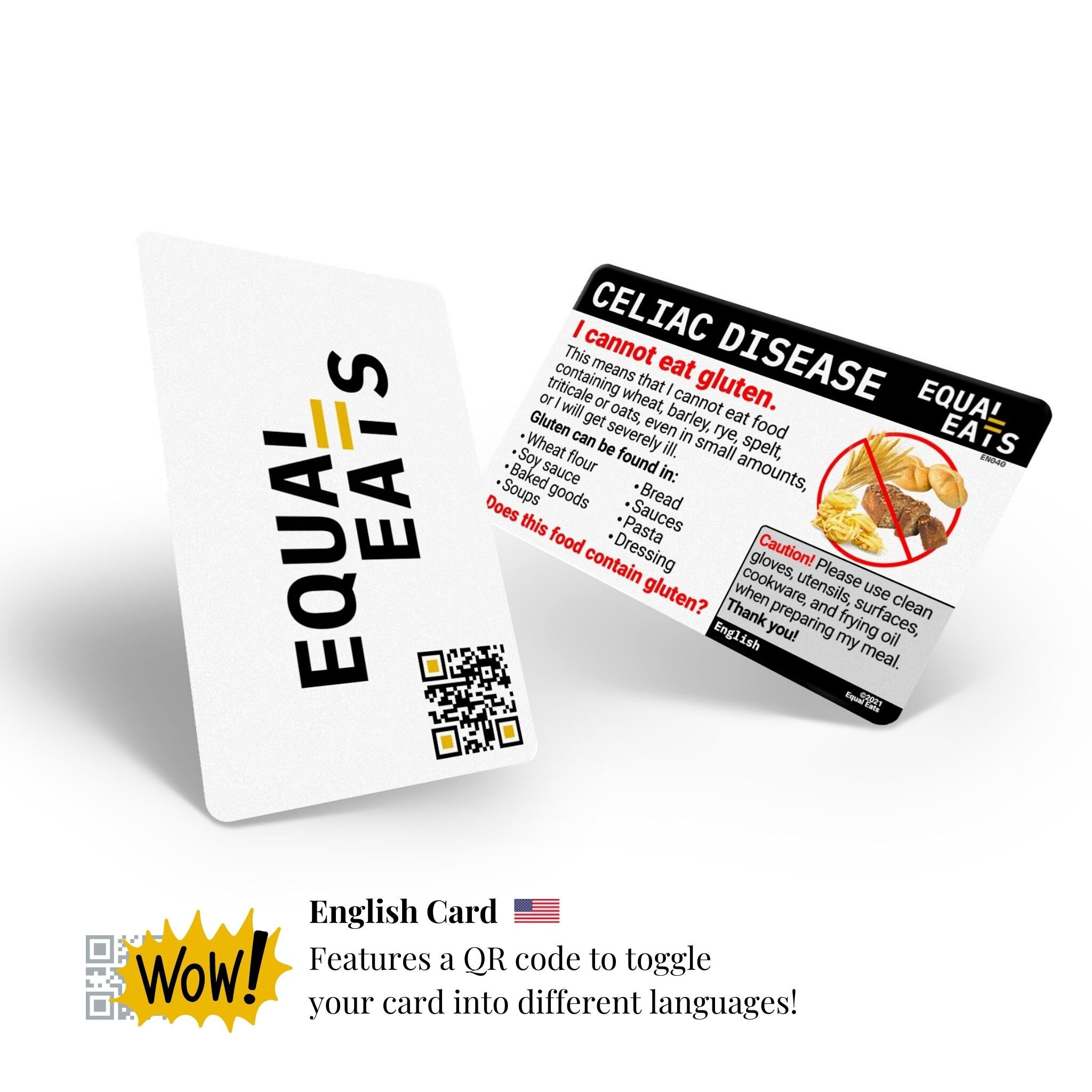 Gluten Free Card Restaurant Card for Coeliac Disease 50 - Etsy UK