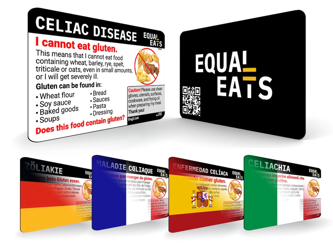 Celiac Travel Cards: 5-pack- French, Italian, Spanish, German and ...