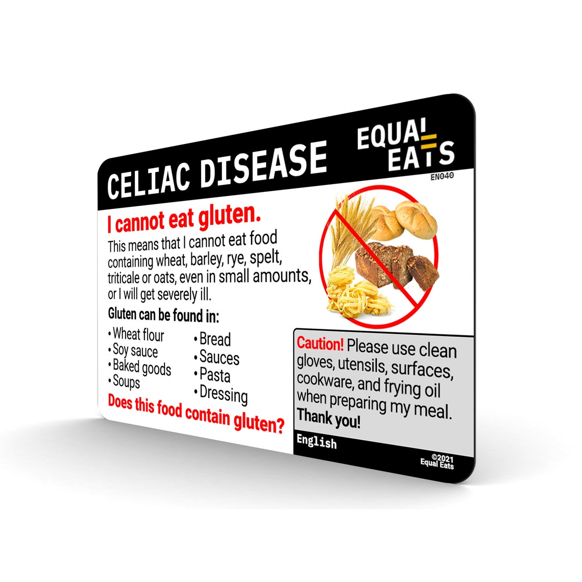 Portuguese Gluten Free Card Restaurant Card for Celiac | Etsy