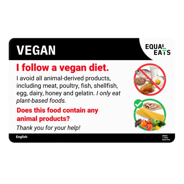 Vegan Card - Etsy