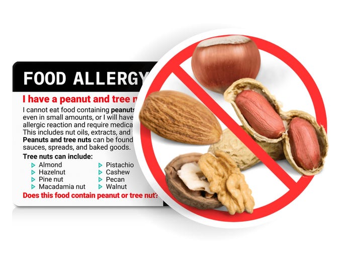 Printable Spanish Sesame Food Allergy Card • Instant Download • Medical Alert ID • Travel Gift ...