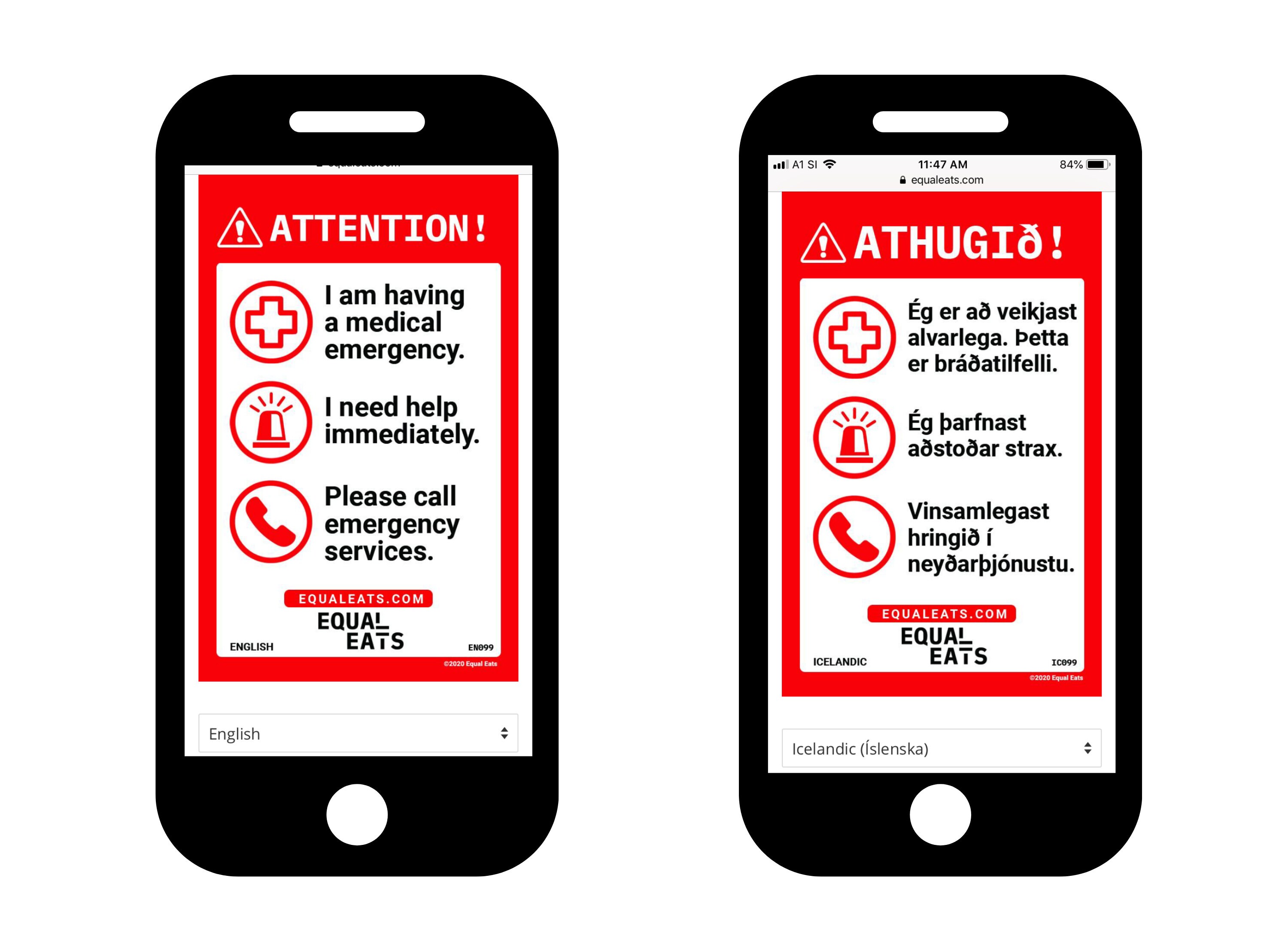 Emergency Wallet Card 50 Languages Multilingual QR code - Etsy.de