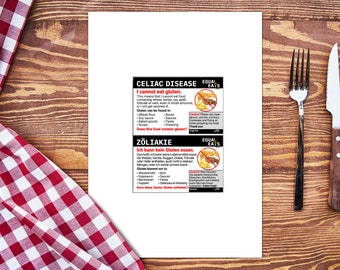 Alpha Gal Allergy Card Chef Card for Safer Dining With Alpha - Etsy