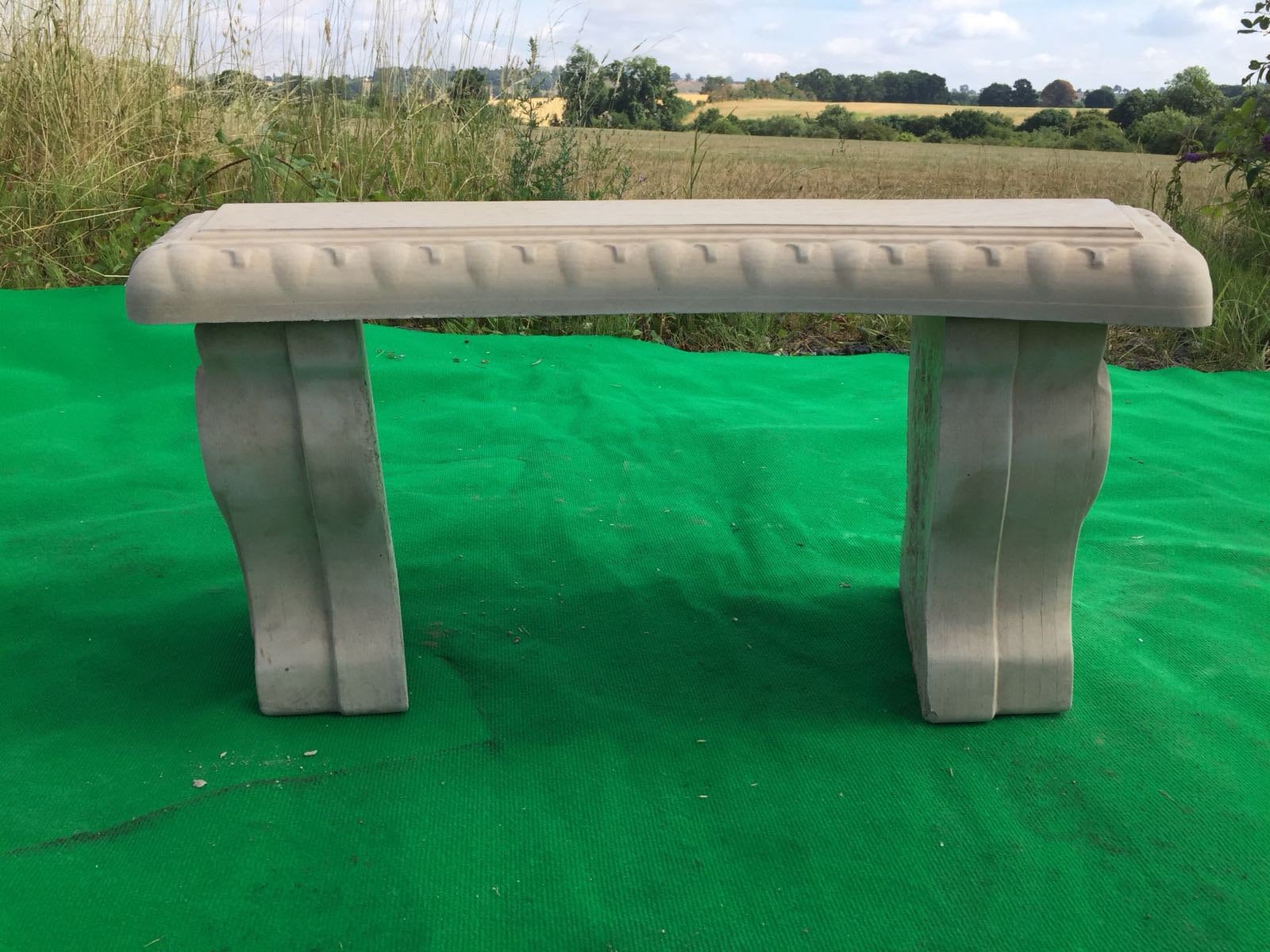 Cast Stone Curved Bench - Etsy UK