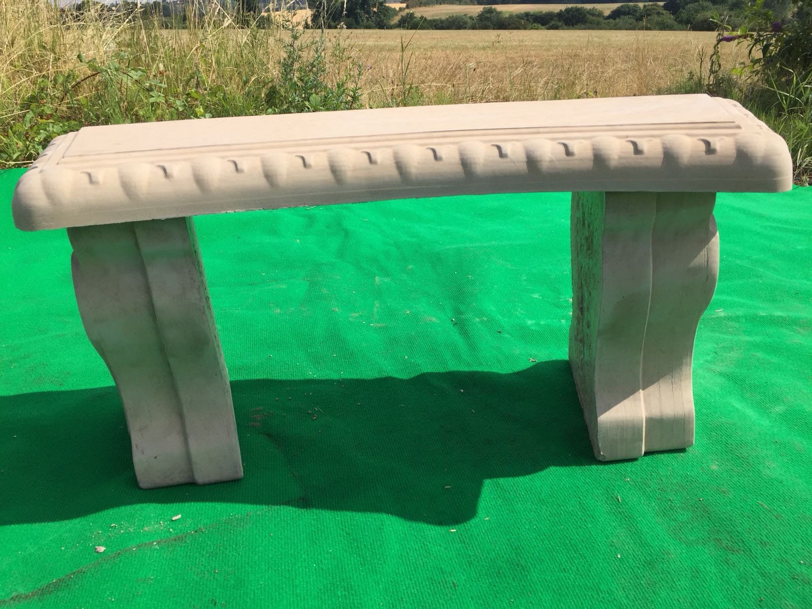Cast Stone Curved Bench - Etsy UK