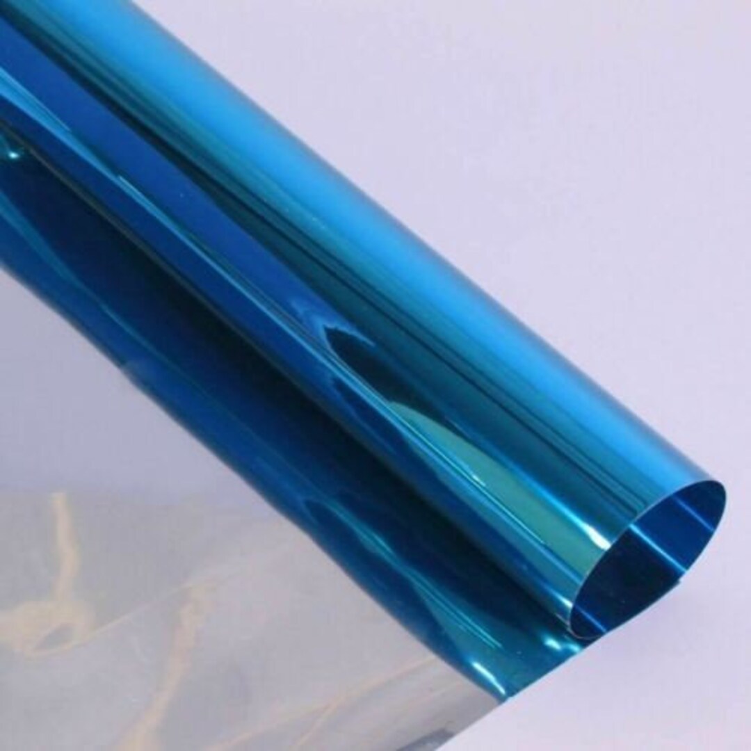 Reflective Steel Blue Window Tint, One Way Film Glass Privacy Solar ...