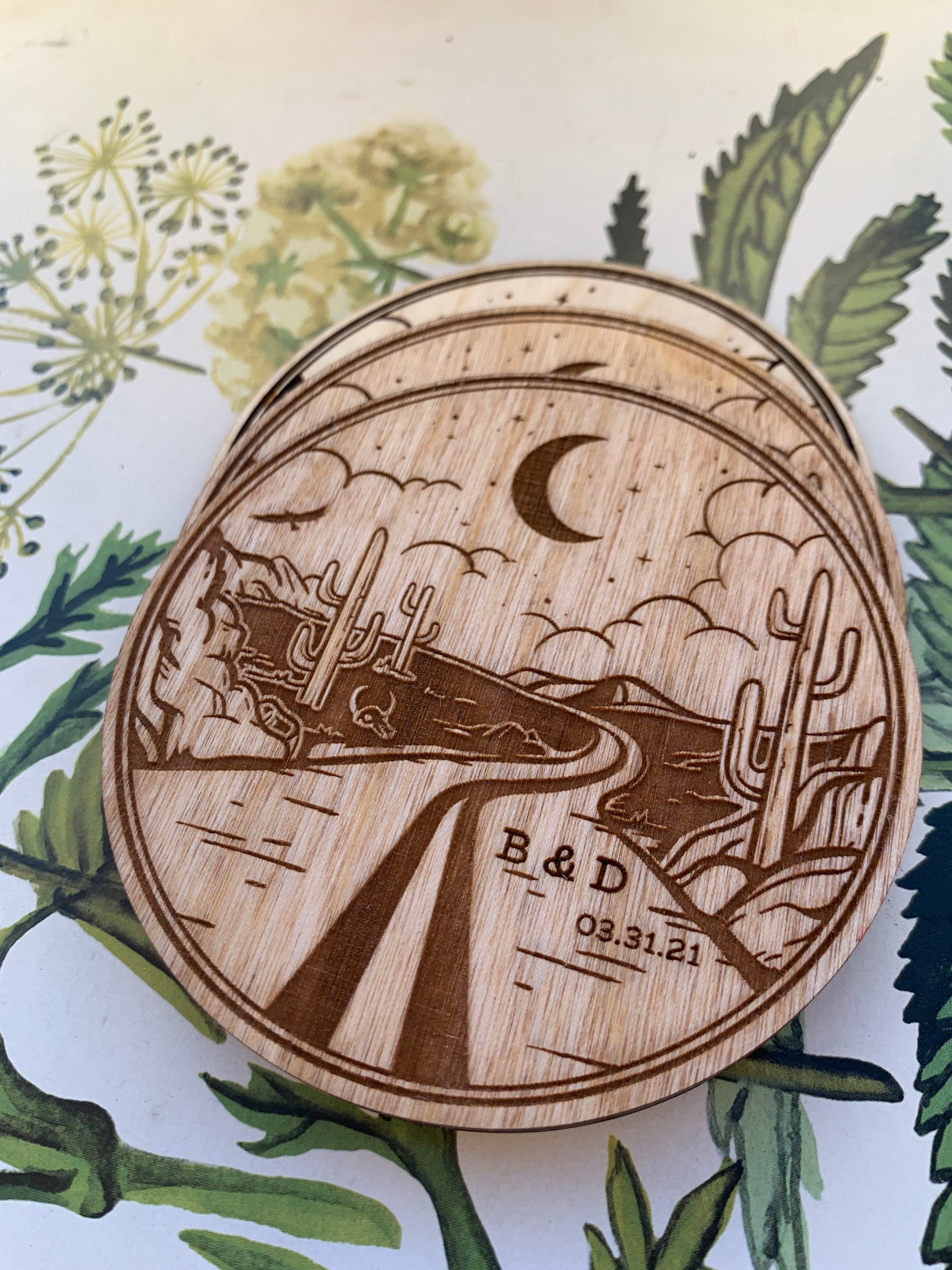 Personalized Desert Coasters Desert Wedding Gift Newlywed - Etsy