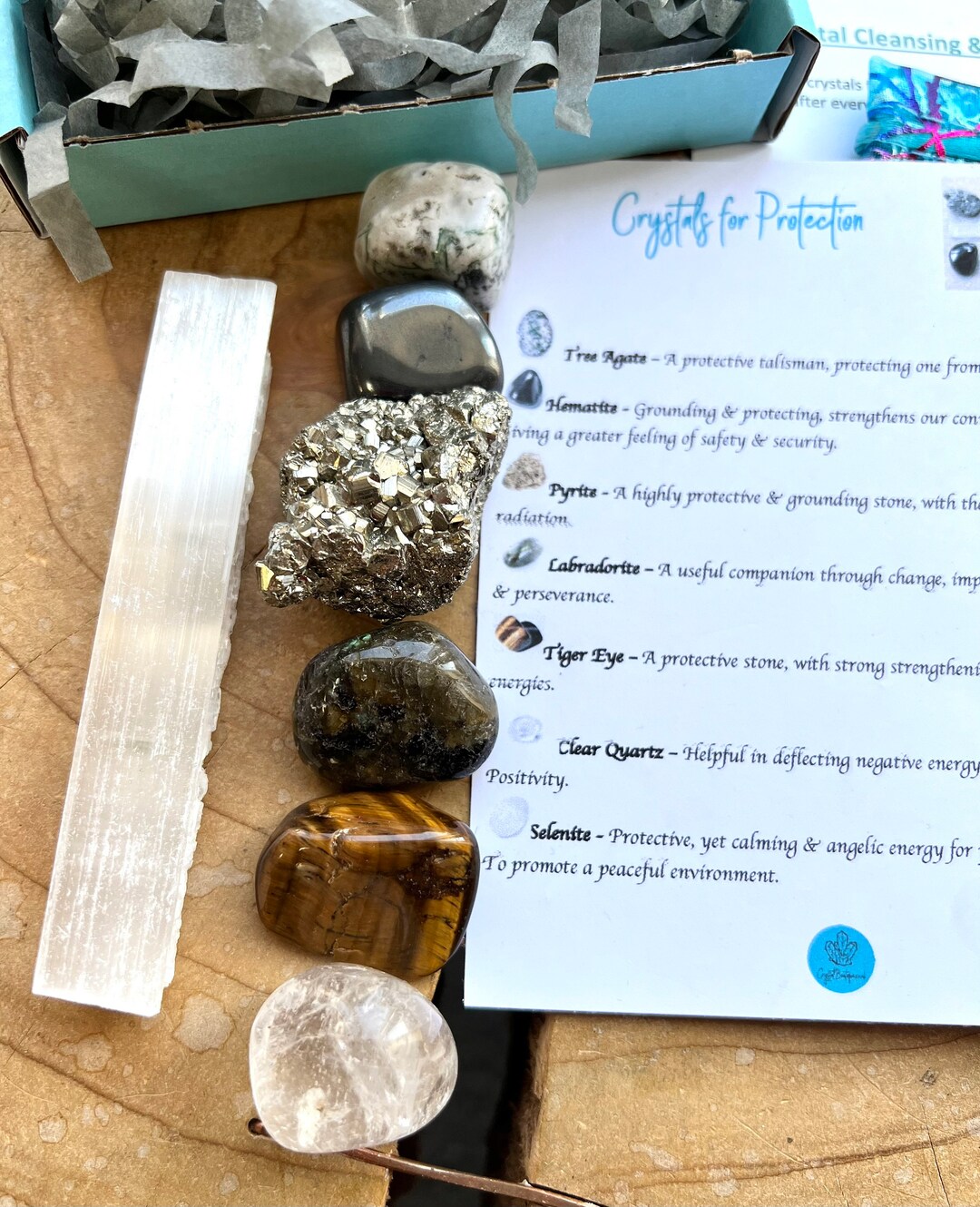 Crystal Gemstones Starter Set for Protection and Grounding Healing ...