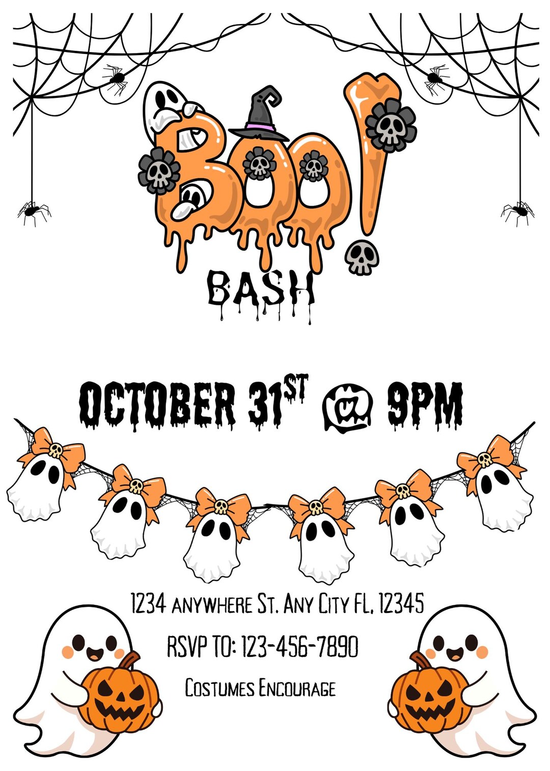 Boo Bash Halloween Party Invitation - Etsy