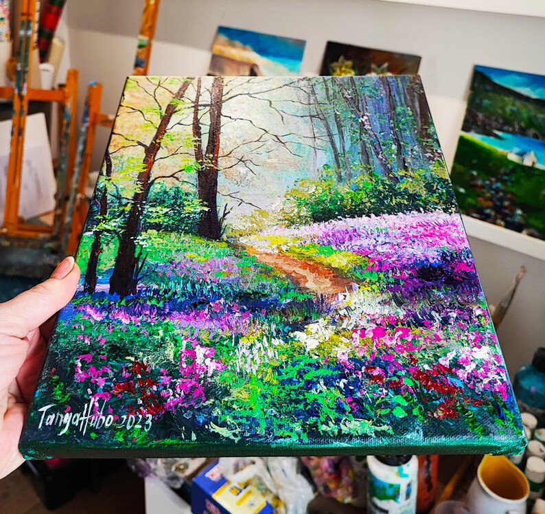 Spring Forest Painting Original Art Meadow Wall Art Landscape - Etsy