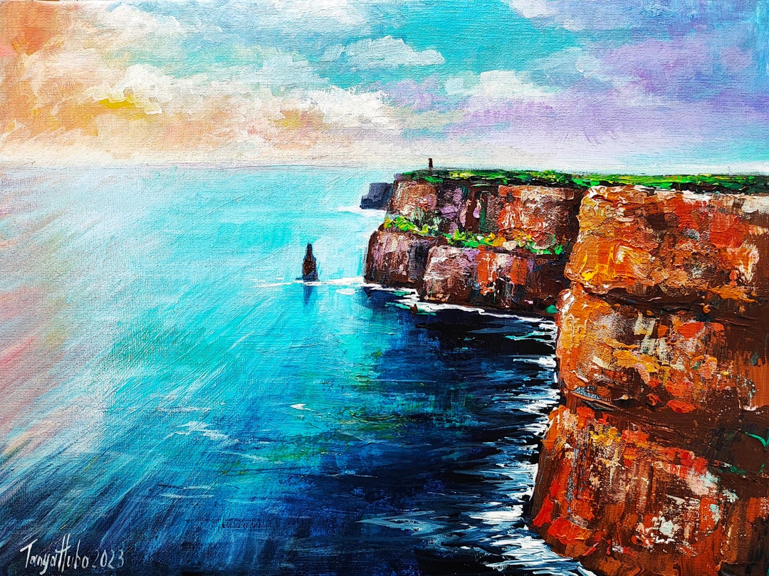 Cliffs of Moher Painting Original Art Irish Seascape Painting - Etsy