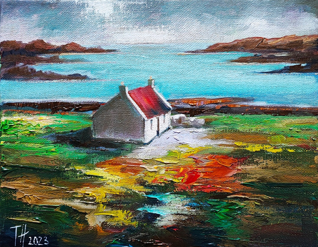 Irish Landscape Original Artwork Meadow Artwork Ireland Painting ...