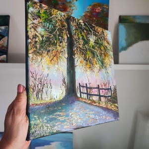 Fall Tree Paintingoriginal Art Autumn Landscape Painting Fall Wall Tree ...