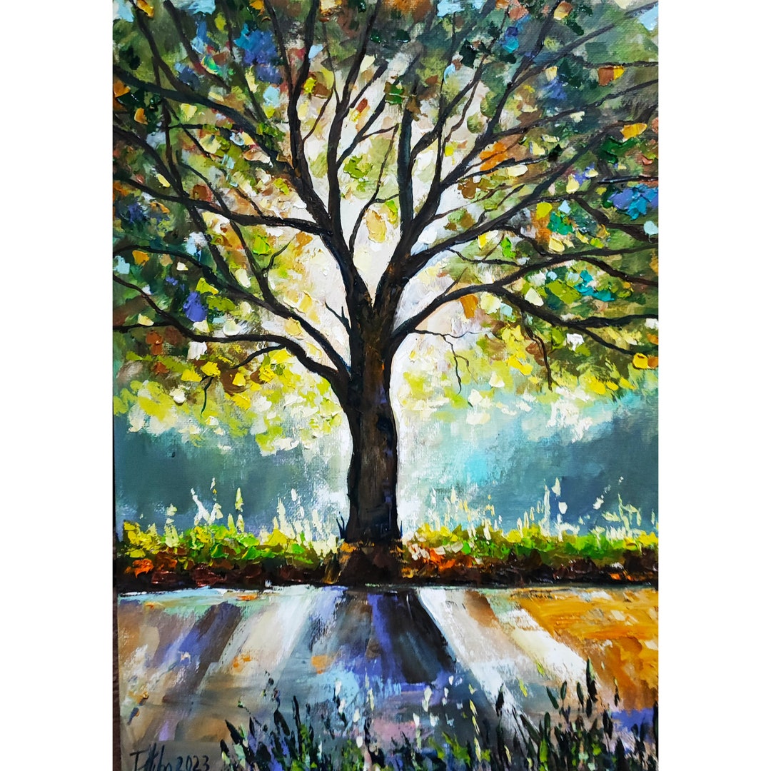 Tree of Life Painting Original Artwork Tree Painting Landscape Wall Art ...