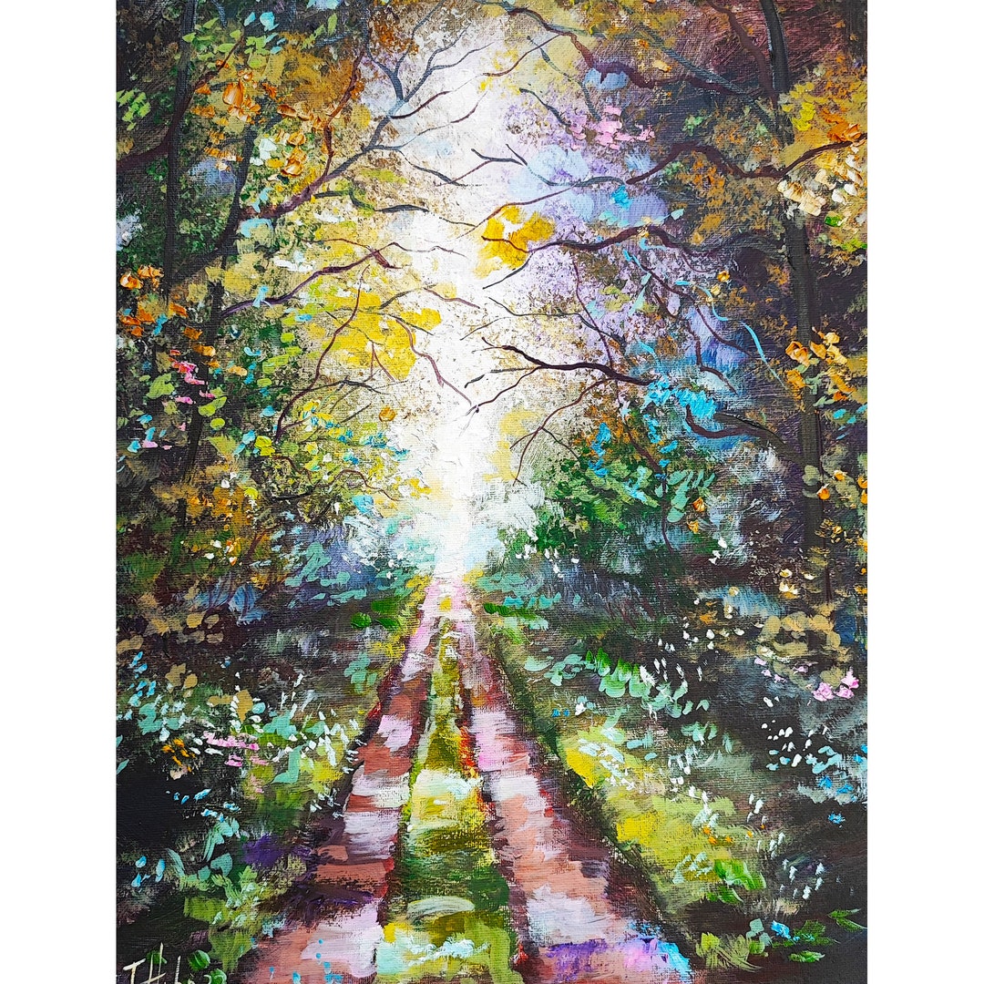 Forest Painting Original Artwork Trees Painting Vermont Landscape Wall ...