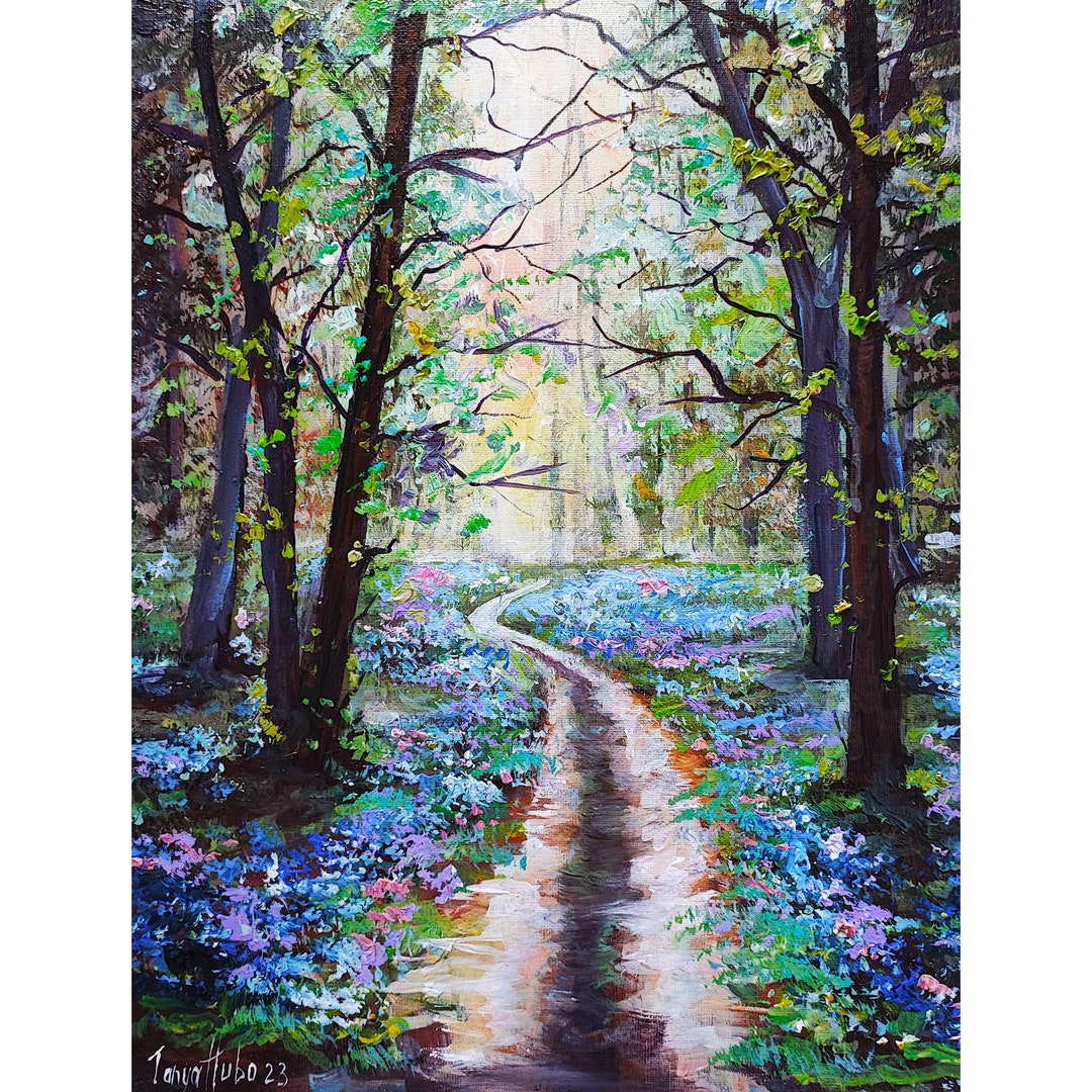 Spring Forest Painting Original Artwork Landscape Artwork National Park ...