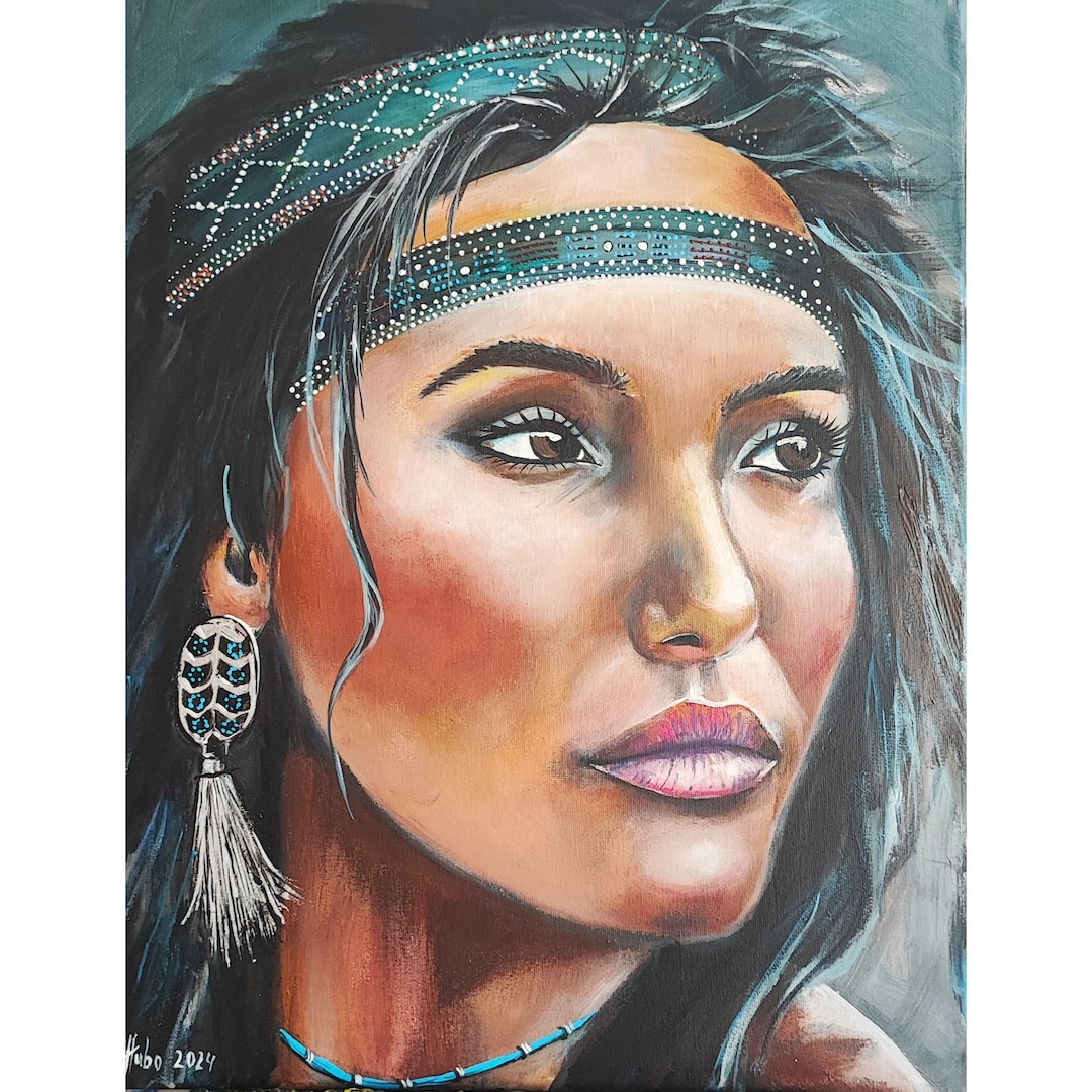 Native American Queen Painting Original Artwork Indian American Female ...