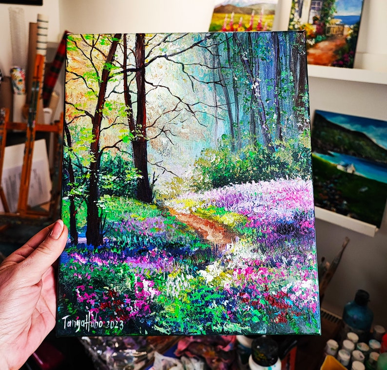 Spring Forest Painting Original Art Meadow Wall Art Landscape - Etsy