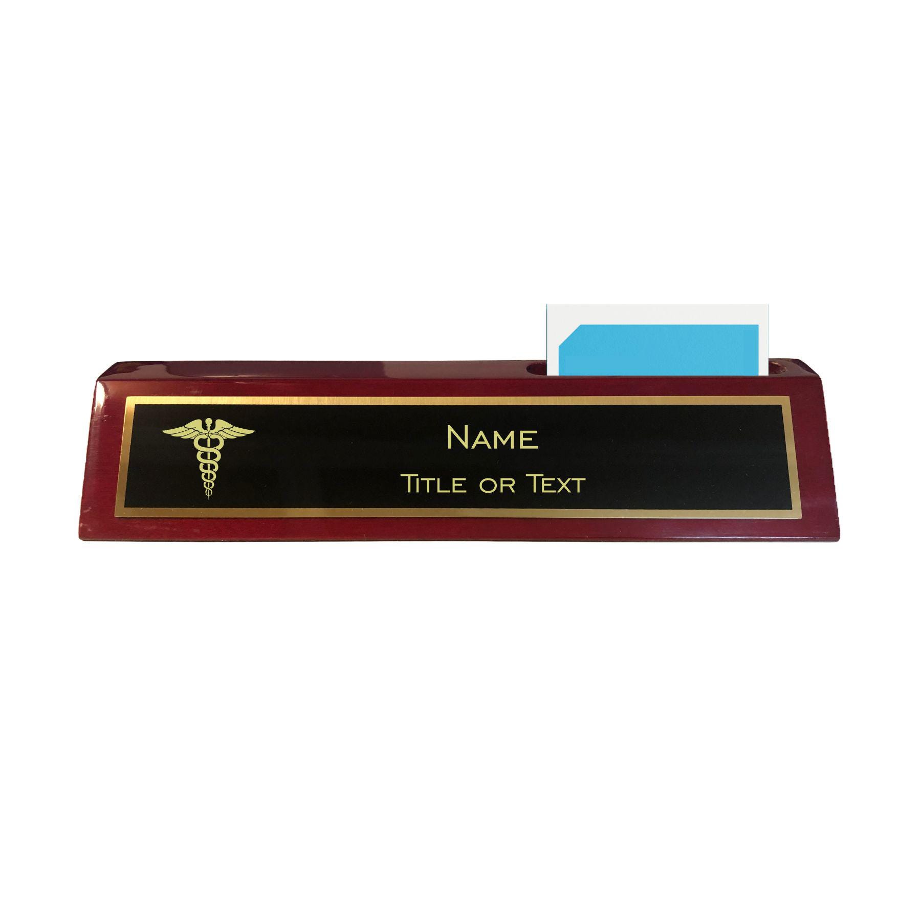 Personalized Medical Field Name Plate for Desk Rosewood Finish With ...